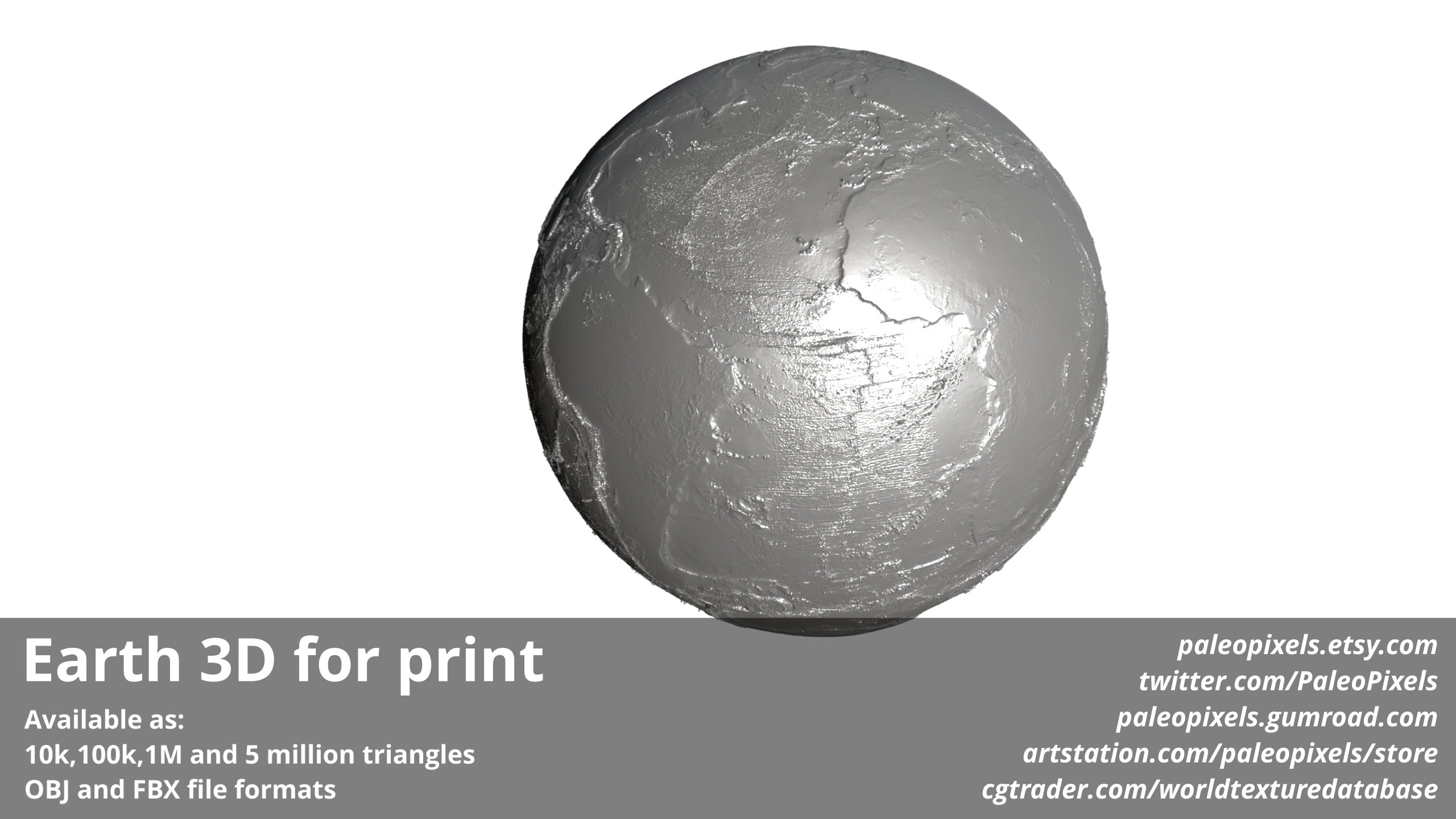 Earth 3D Print Model - Various Triangle Resolutions Included - Etsy
