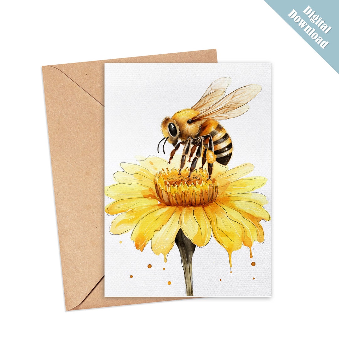 The Forager Greeting Card | Instant Download | Bee Card | Beekeeper ...