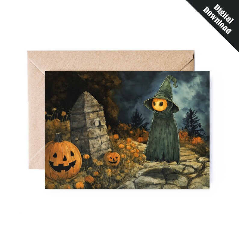 The Spook | Instant Download | Halloween Illustration | Halloween Card ...