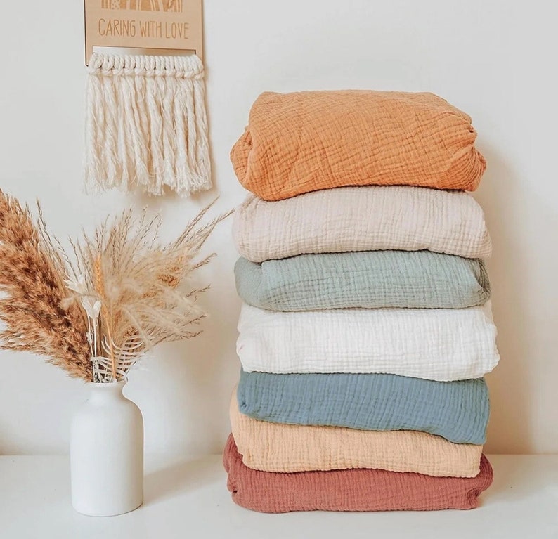 Fitted Crib Sheets Buttery Soft Muslin Cotton Gauze Standard Baby Crib ...