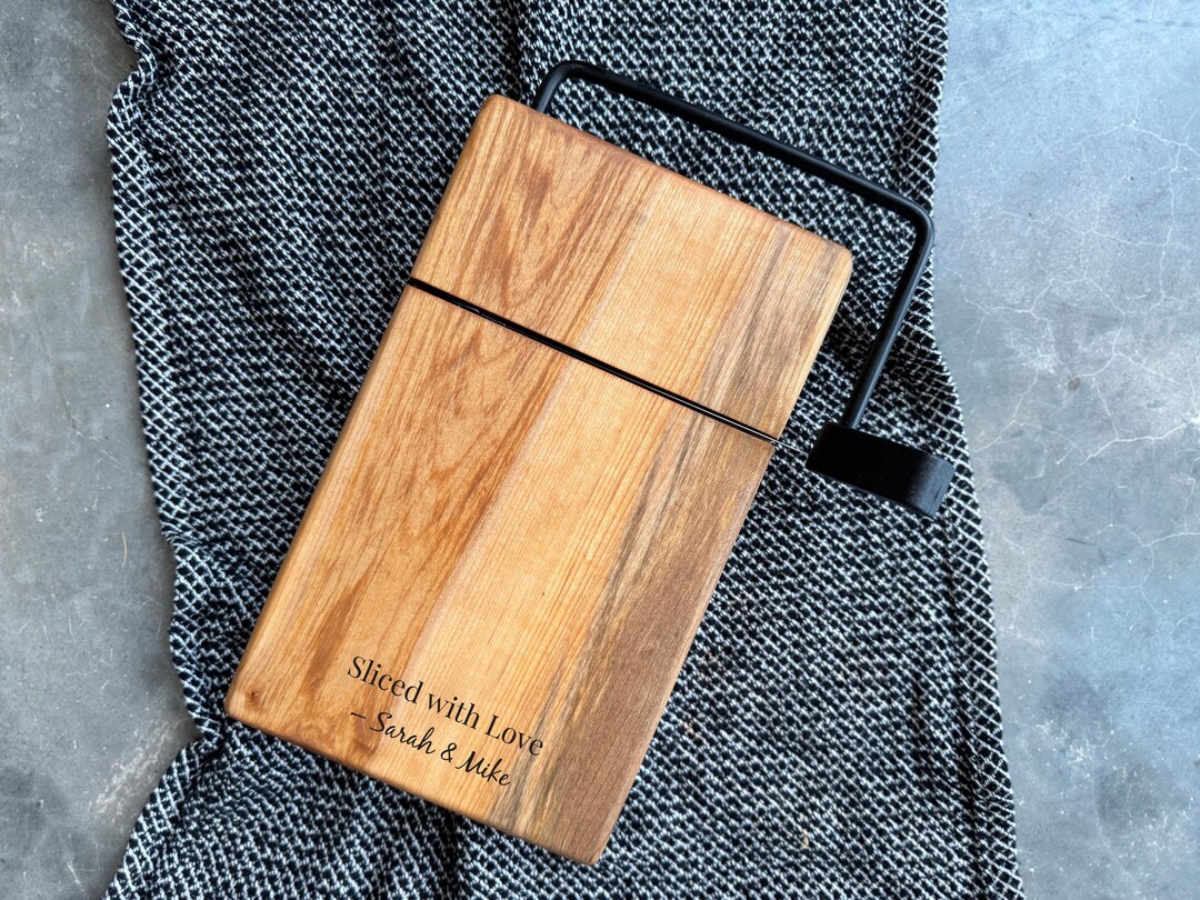 Maple Cheese Slicer With Wire Cutter, Personalized Cheese Board ...