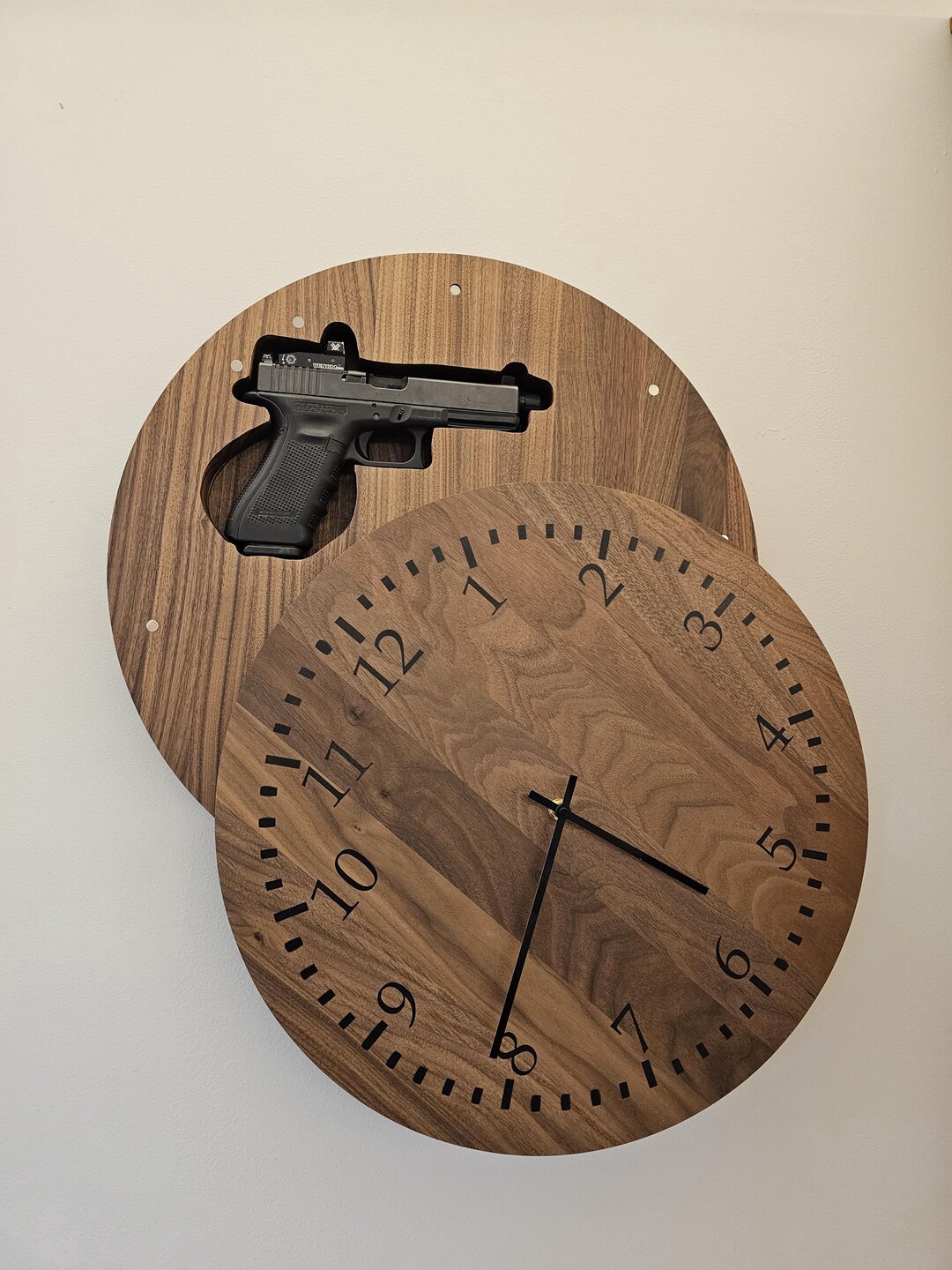 Handcrafted Walnut Clock With Hidden Firearm Storage – Customizable ...