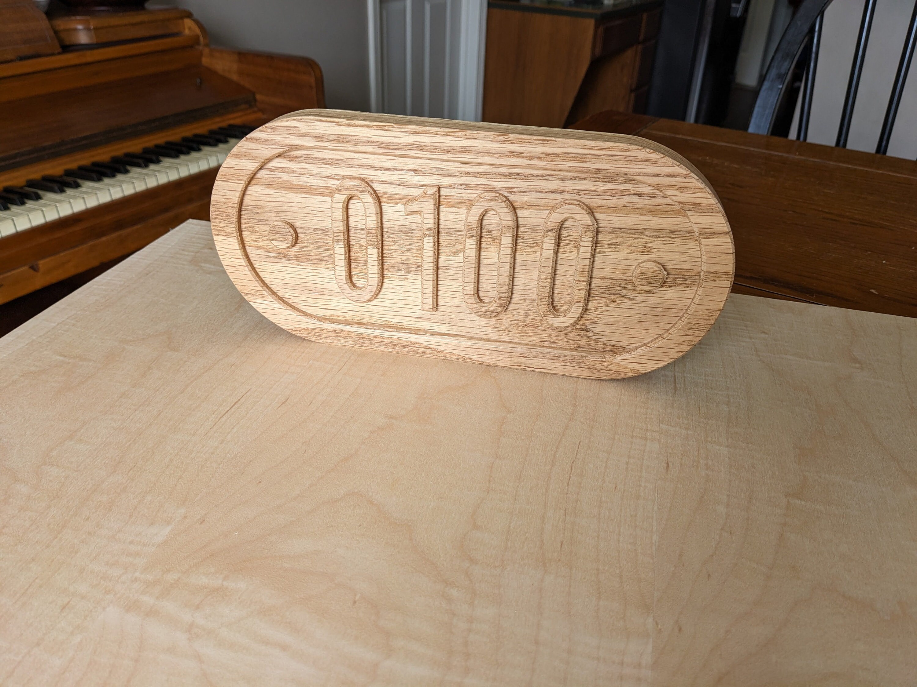 Roblox Doors, Door 100 Sign, Engraved on Red Oak Wood, Hang on a Door ...