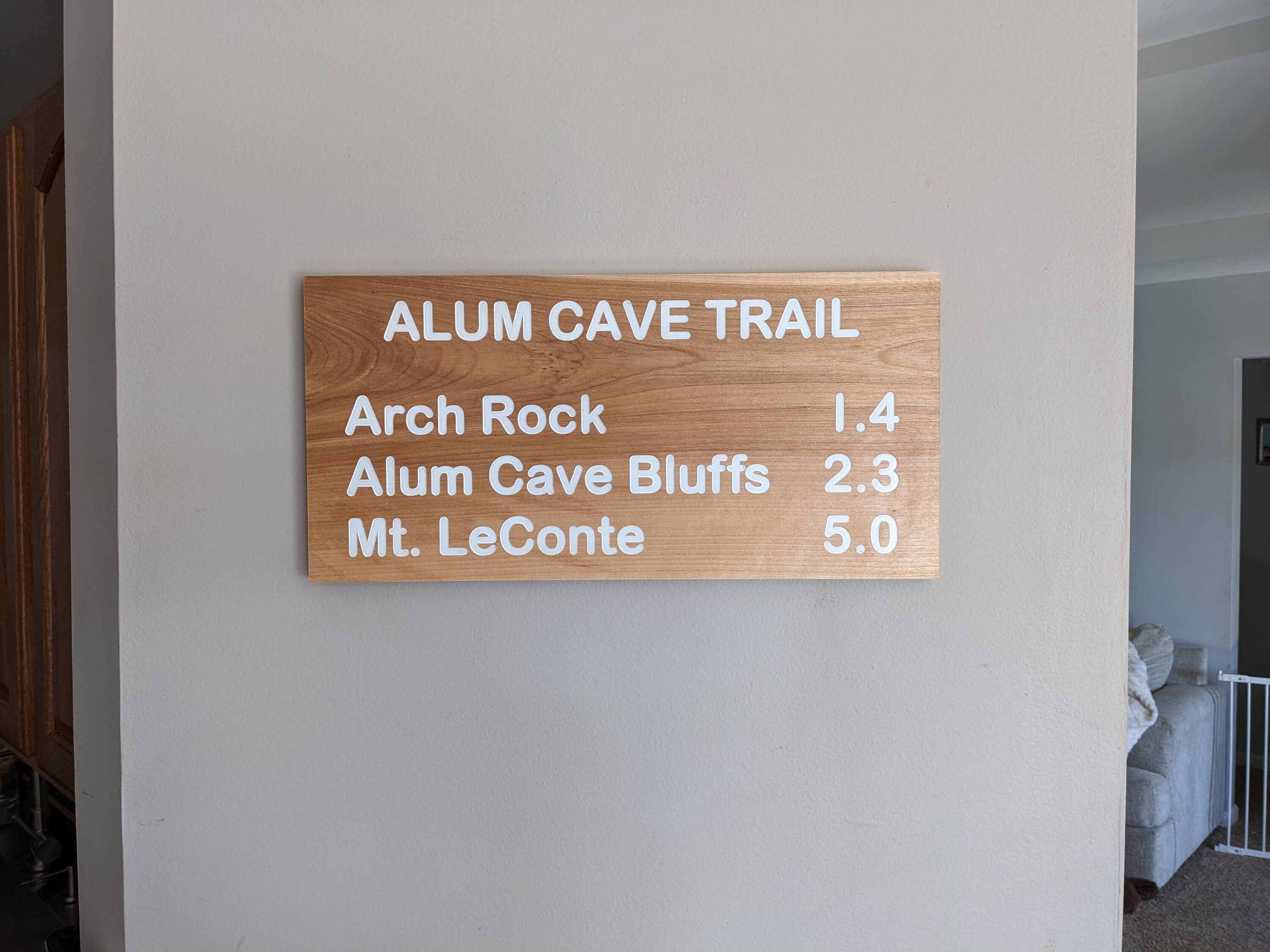 Alum Cave Trail. Engraved Sign. Smaller Replica of the Original Sign ...