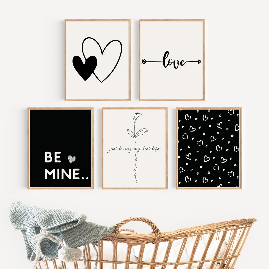 Valentines Day Deco / Wall Art Valentine's Day Printable Wall Art Set ...
