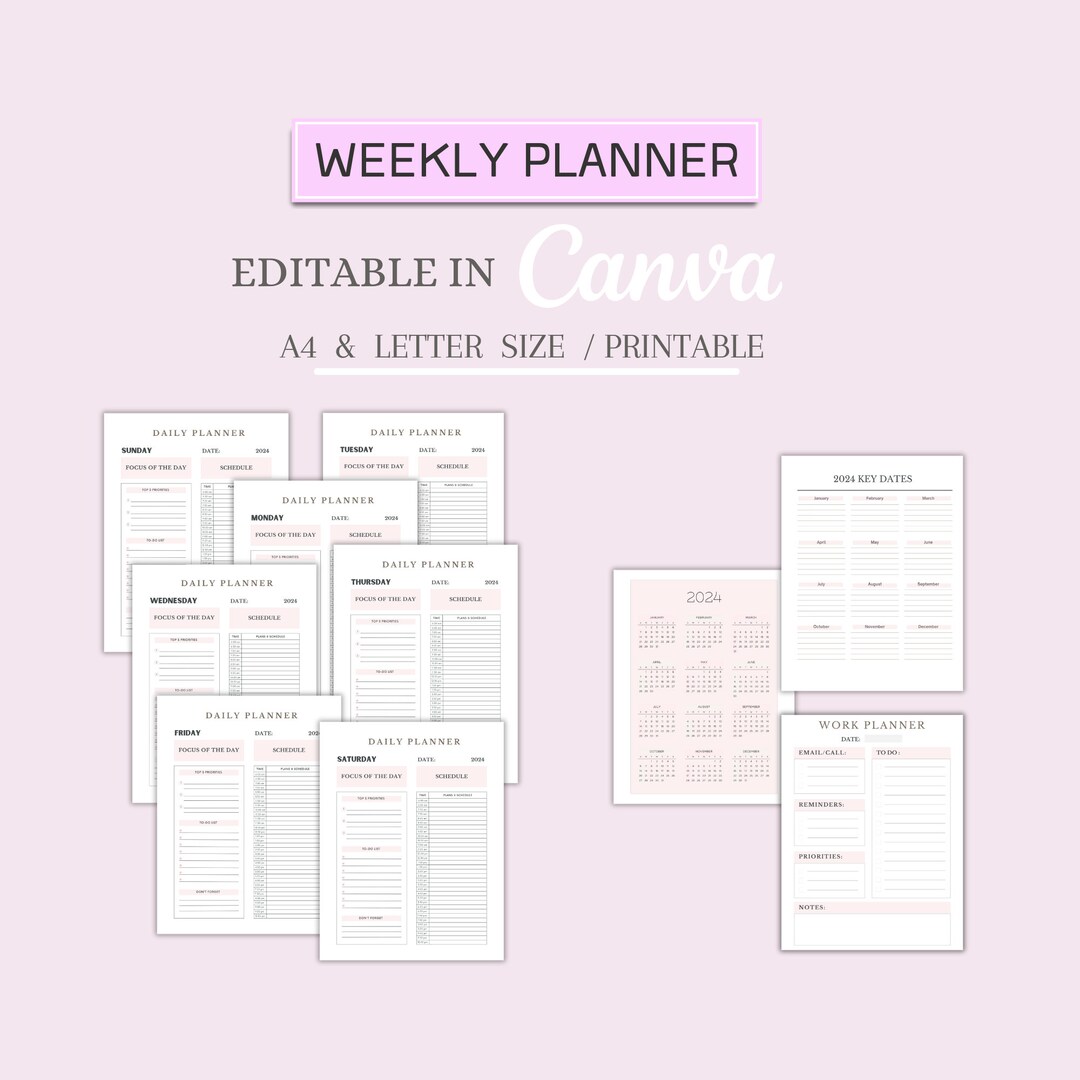 ADHD Printable Planner, ADHD Organizer for Adults, Productivity Planner ...