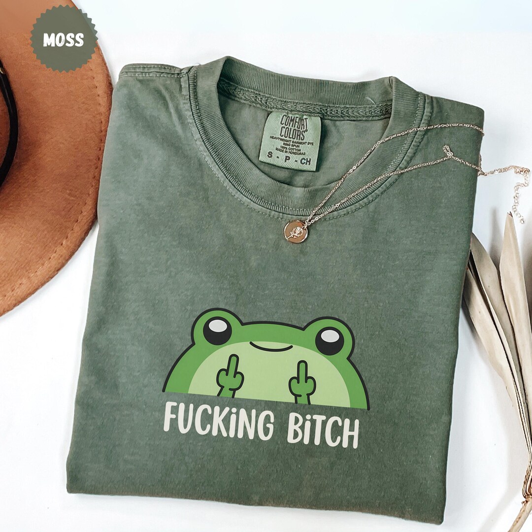 Funny Frog T-shirt, Middle Finger Frog Meme Tee, Sarcastic Profanity ...