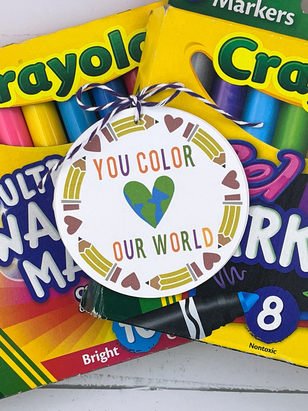 Girl Meets Gift Tags-you Color Our World Set of 6 - Etsy