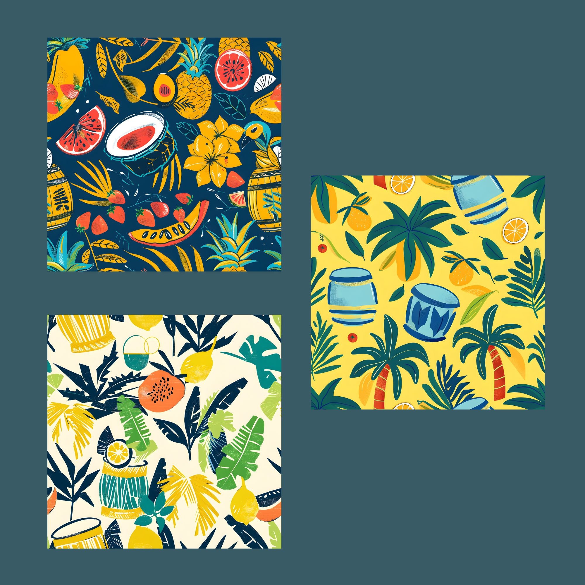 Caribbean Calypso Seamless Pattern: Island Vibes and Tropical Dreams - Etsy