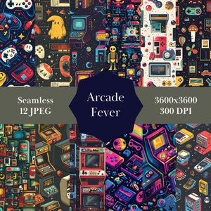 Arcade Fever Seamless Pattern: Retro Gaming Reimagined - Etsy