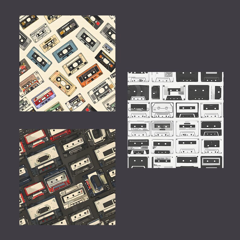 Cassette Tape Classics Seamless Pattern: Analog Memories in Every Loop ...