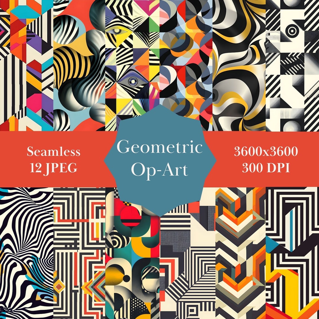 Geometric Op-art Seamless Pattern: Visual Intrigue in Motion - Etsy