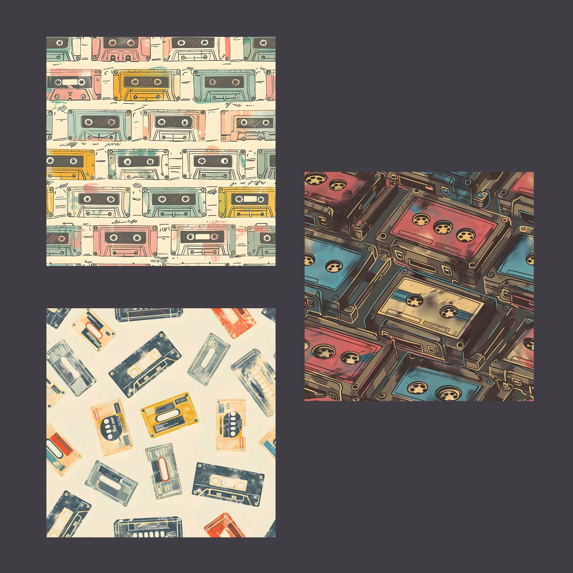 Cassette Tape Classics Seamless Pattern: Analog Memories in Every Loop ...