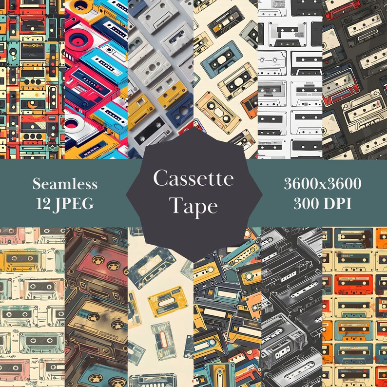 Cassette Tape Classics Seamless Pattern: Analog Memories in Every Loop ...