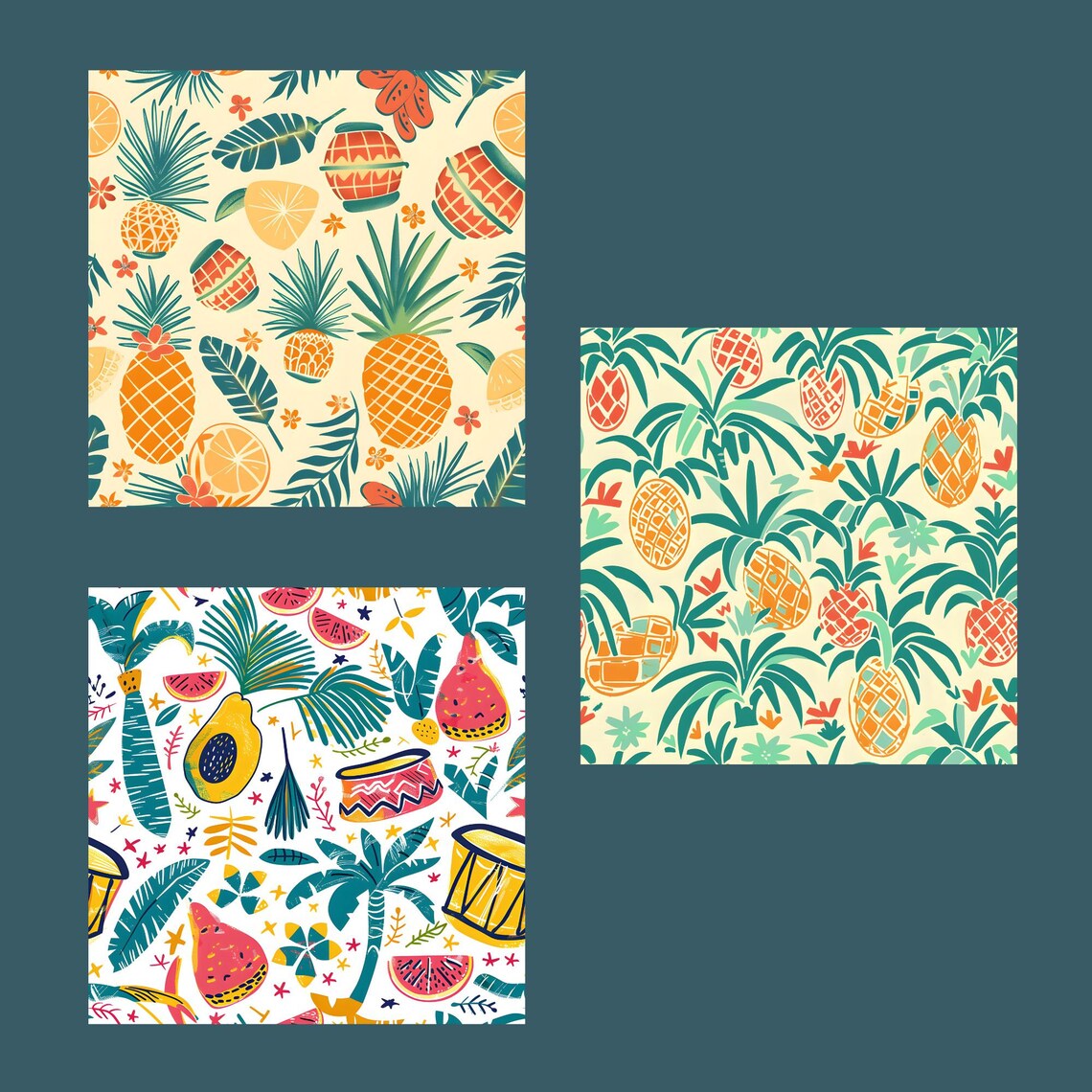 Caribbean Calypso Seamless Pattern: Island Vibes and Tropical Dreams - Etsy