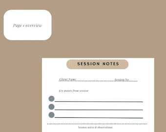 Therapist Note Sheets, Session Sheets, Notes, Therapist Notes Template ...