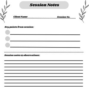 Therapist Note Sheets, Session Sheets, Notes, Therapist Notes Template ...