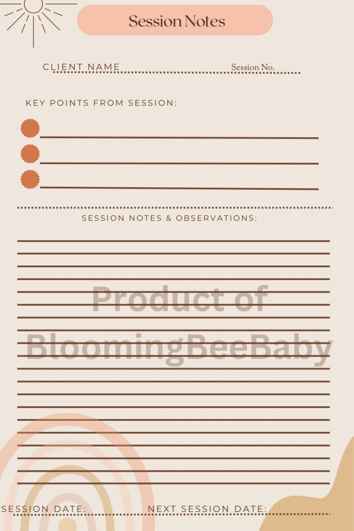 Therapist Note Sheets, Session Sheets, Notes, Therapist Notes Template ...