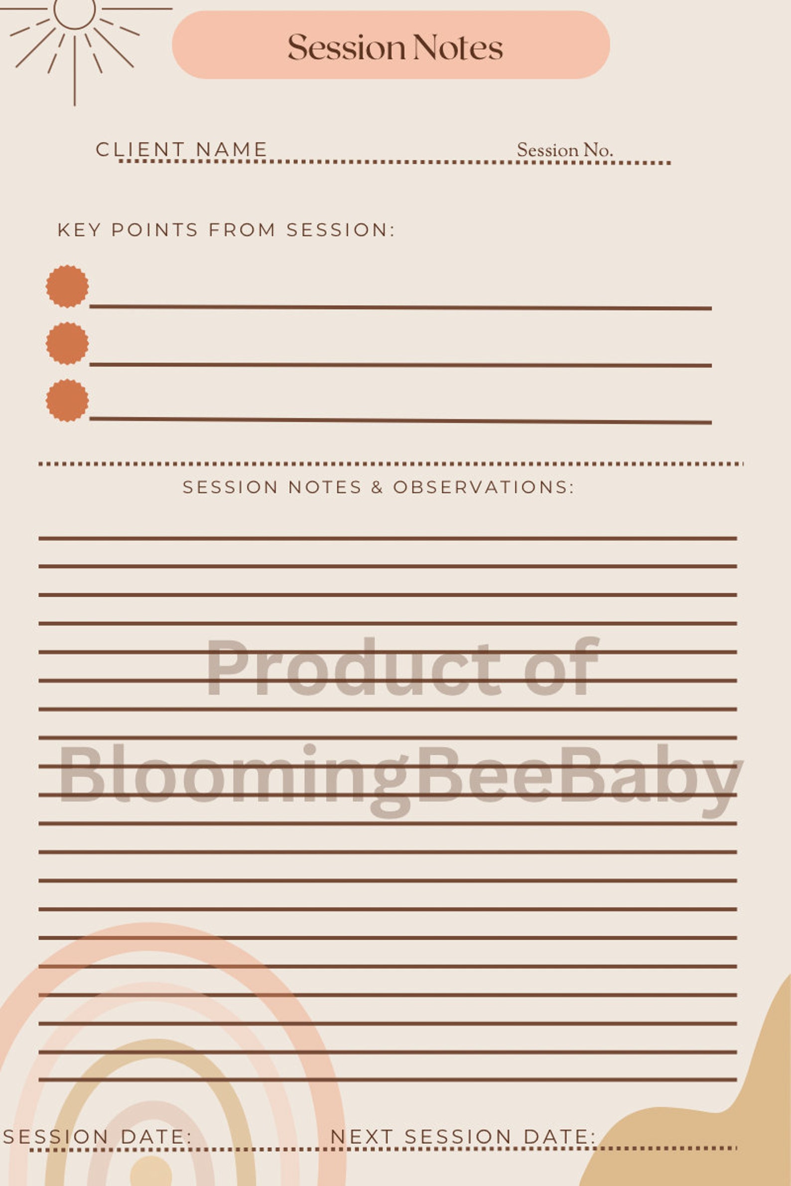 Therapist Note Sheets, Session Sheets, Notes, Therapist Notes Template ...