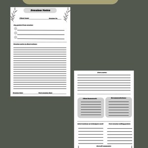 Therapist Note Sheets, Session Sheets, Notes, Therapist Notes Template ...