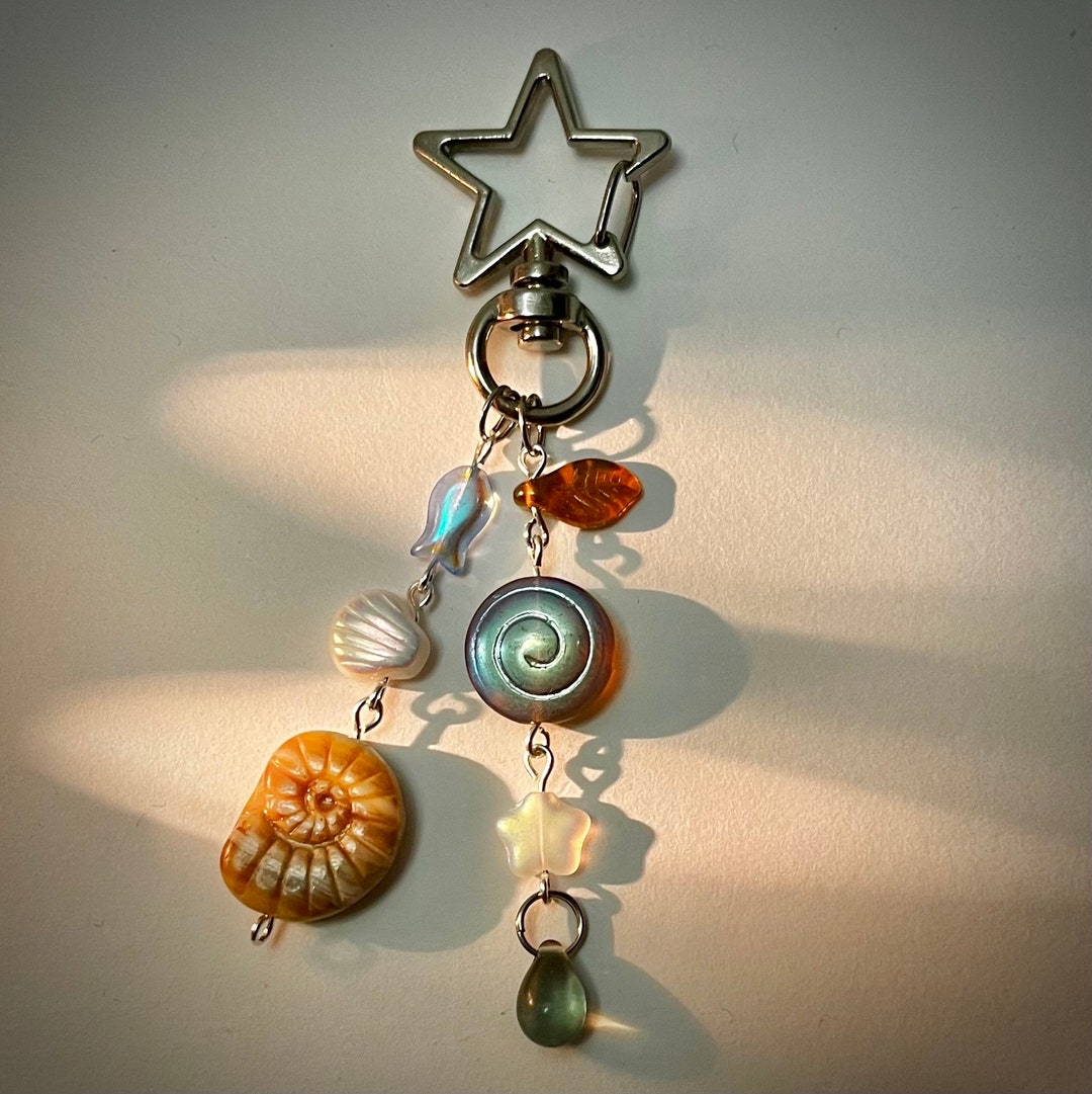 Summer Shore Keychain / Bag Charm Made With Adorable Shell, Fish and ...