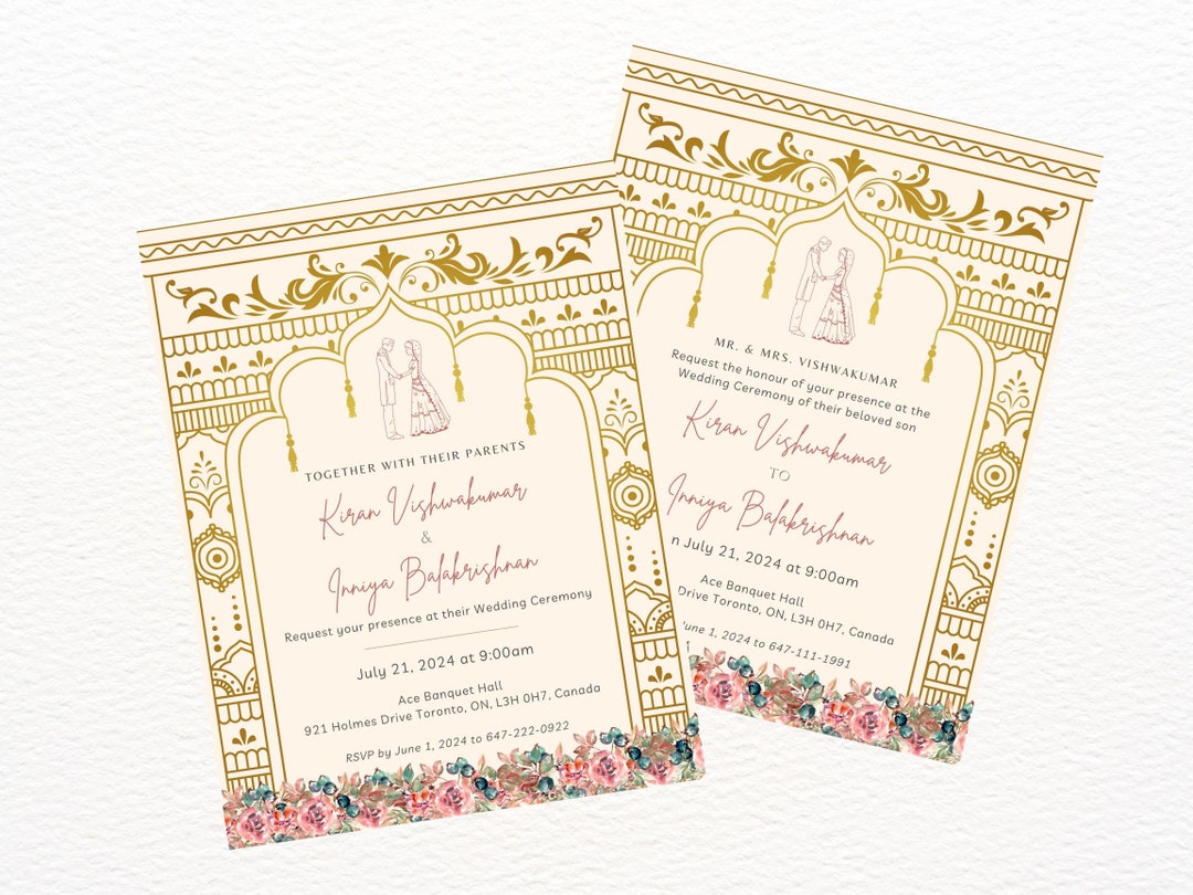 Tamil Wedding Invitation Template / Tamil Wedding Card Hindu Wedding ...