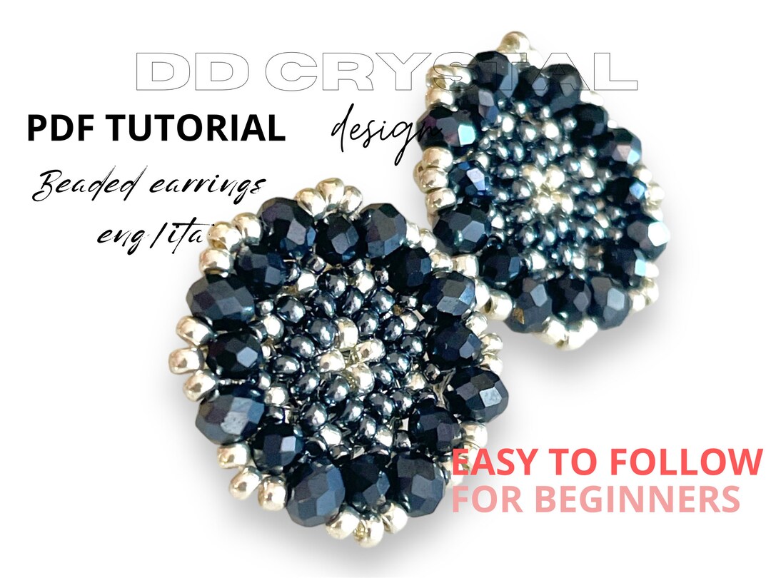 TUTORIAL Pdf EARRINGS With Beads ENG Seed Beads Stud Earrings Tutorial ...