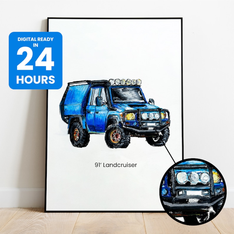 Custom Car Portraits Using Car Photo Personalized Digital Truck ...