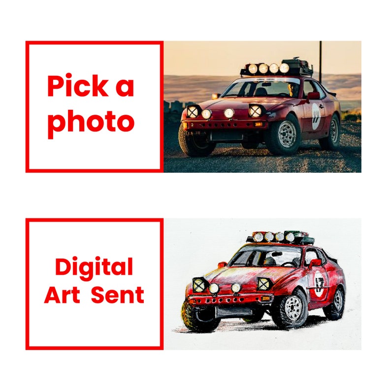 Custom Car Portraits Using Car Photo Personalized Digital Truck ...