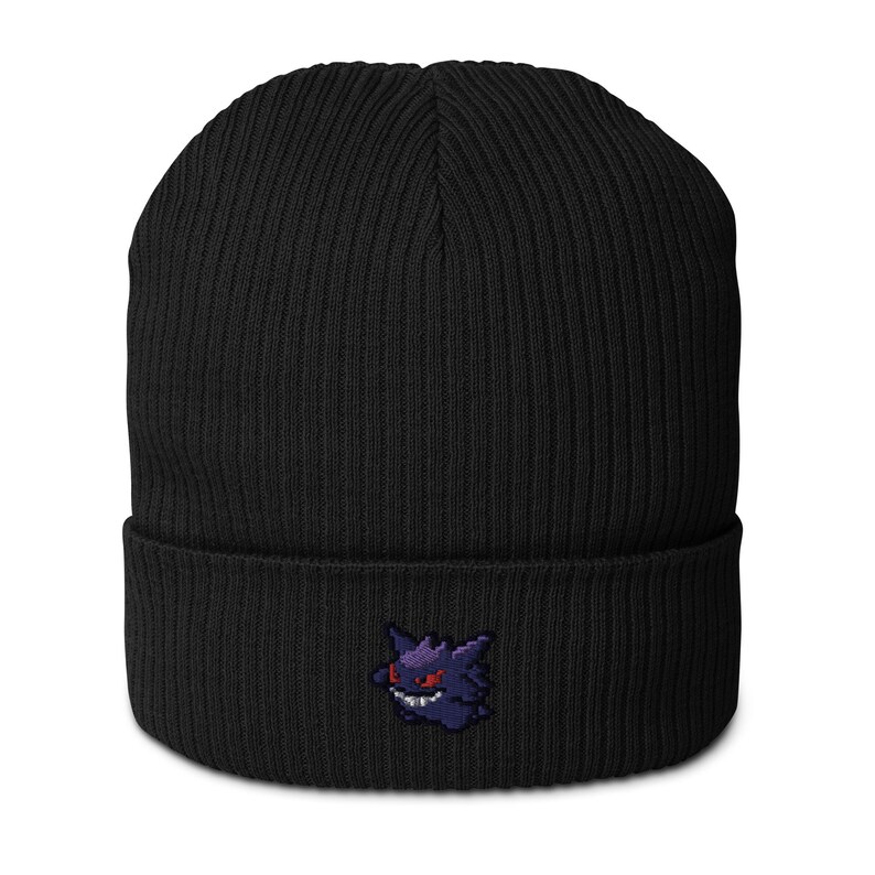 Gengar Inspired Pixel Art Embroidered Pokemon Beanie Hat - Etsy Australia