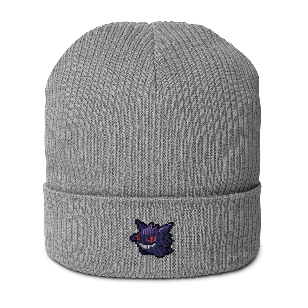 Gengar Inspired Pixel Art Embroidered Pokemon Beanie Hat - Etsy Australia