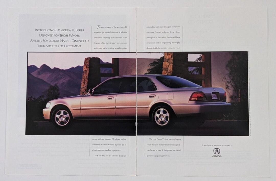 Vintage 1995 Print Ad Acura TL Series 4 Door Luxury Sedan Automobile 2 ...
