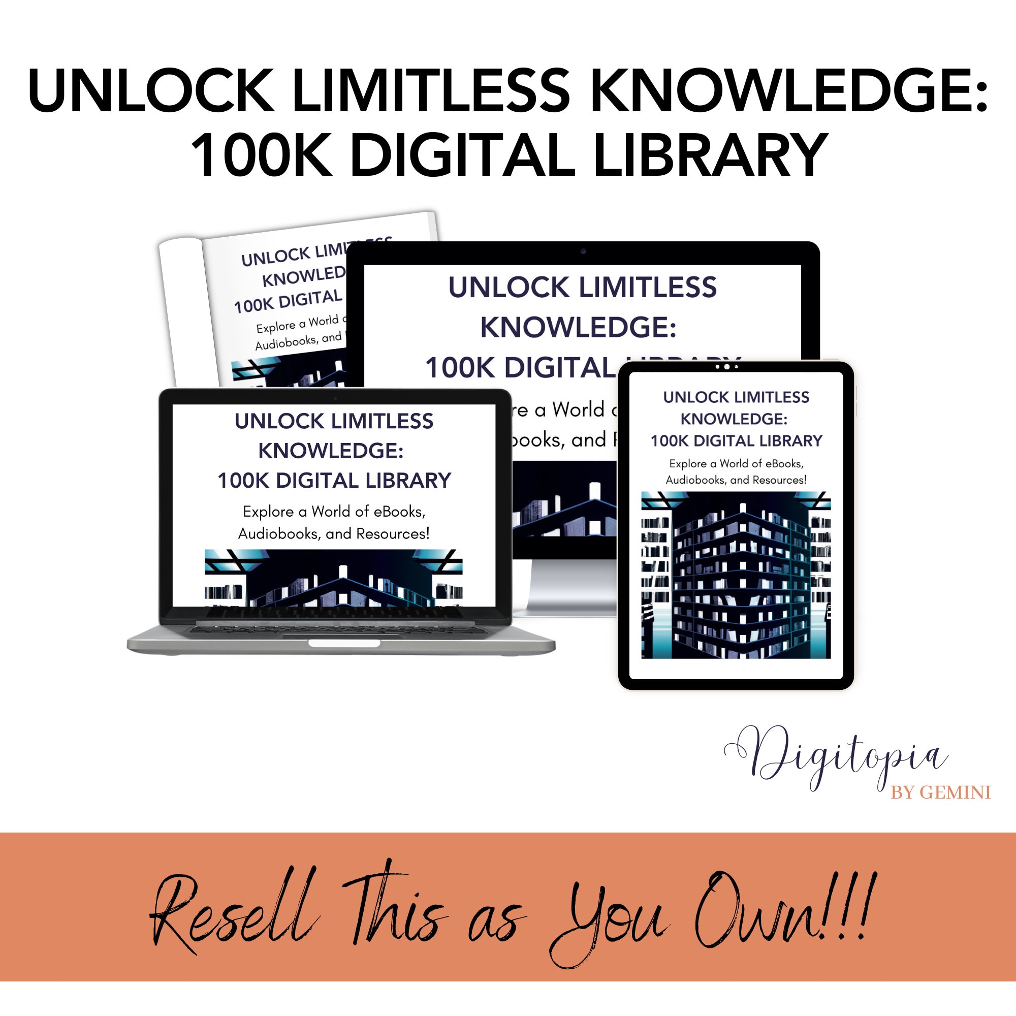 Unlock Limitless Knowledge: 100k Digital Library Explore a - Etsy