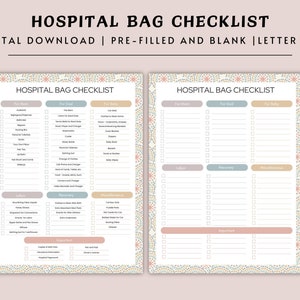 Hospital Bag Packing Checklist | Labor and Delivery Packing List ...