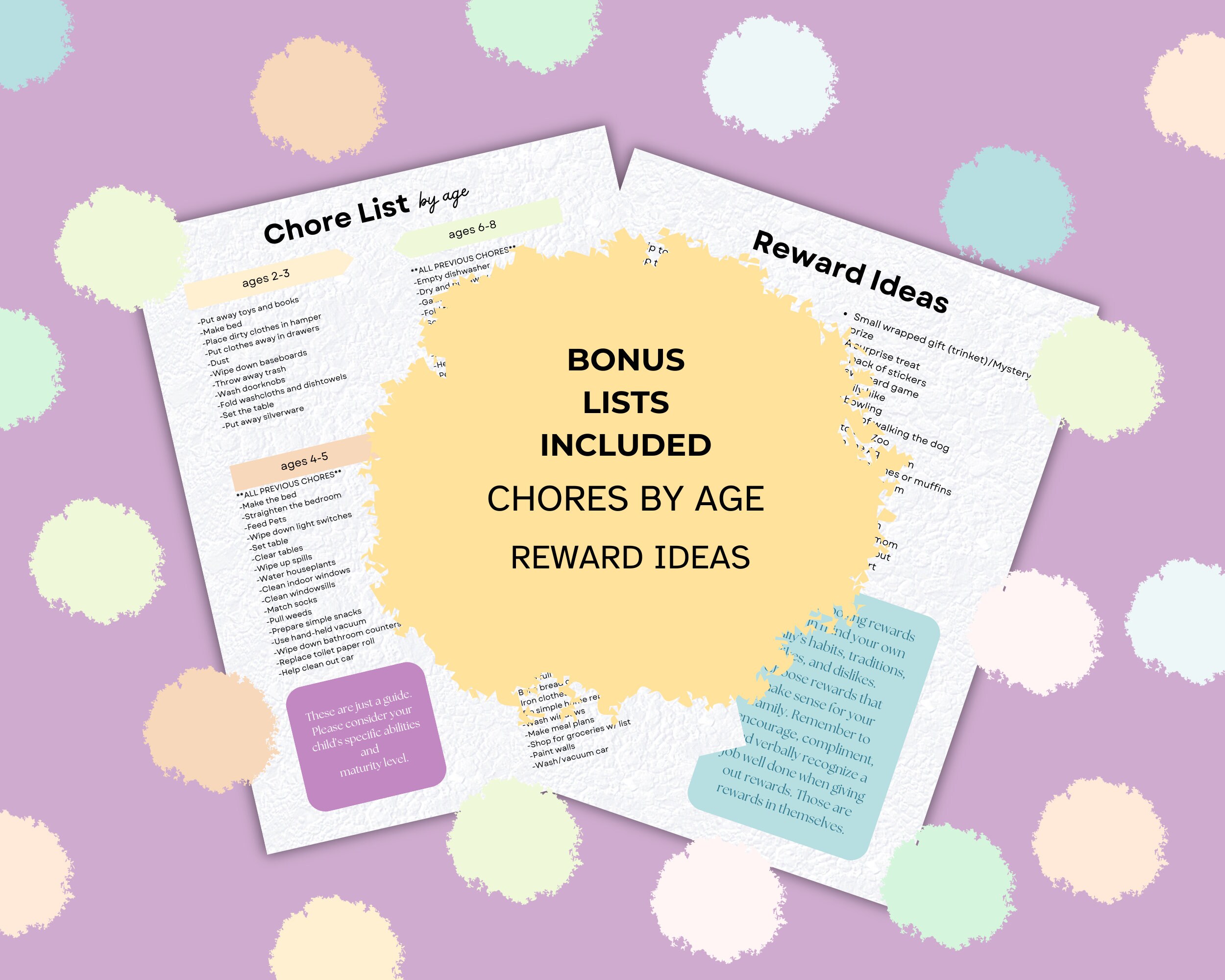 Kids Chore Chart and Reward System, Responsibility Printable, Kids ...