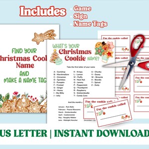 What's Your Christmas Cookie Name?, Christmas Cookie Exchange Printable ...