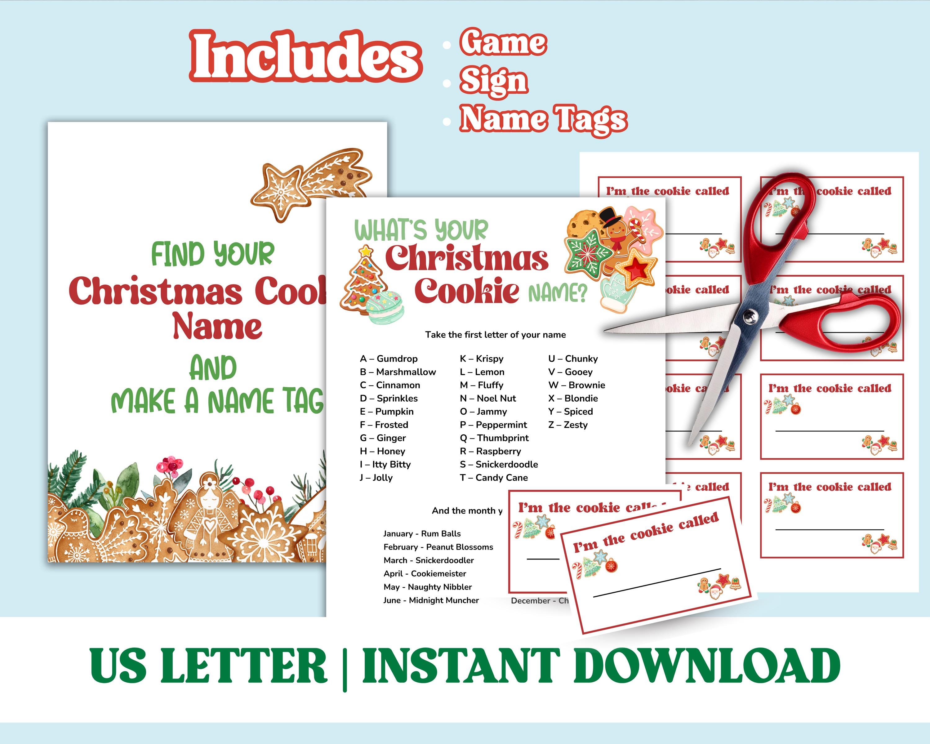 What's Your Christmas Cookie Name?, Christmas Cookie Exchange Printable ...