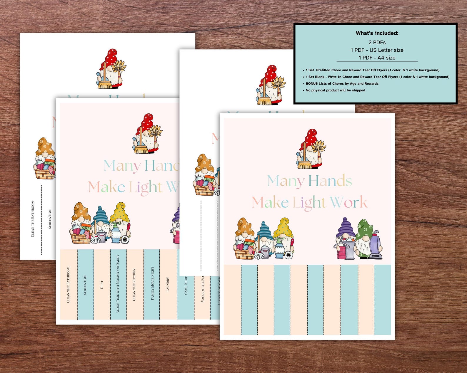 Kids Chore Chart and Reward System, Responsibility Printable, to Do ...