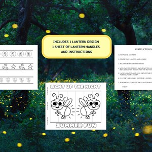 Summer Lantern Coloring Craft, Coloring Page, Lightning Bug Paper Craft ...