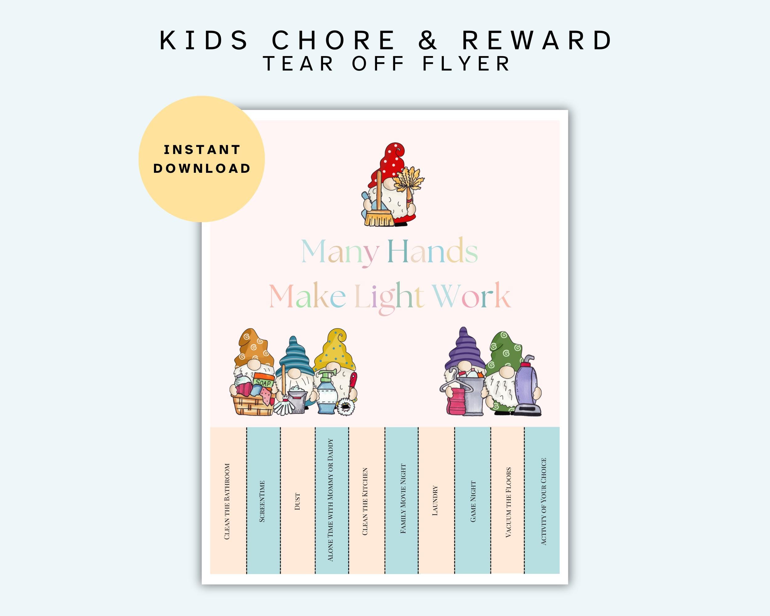 Kids Chore Chart and Reward System, Responsibility Printable, to Do ...