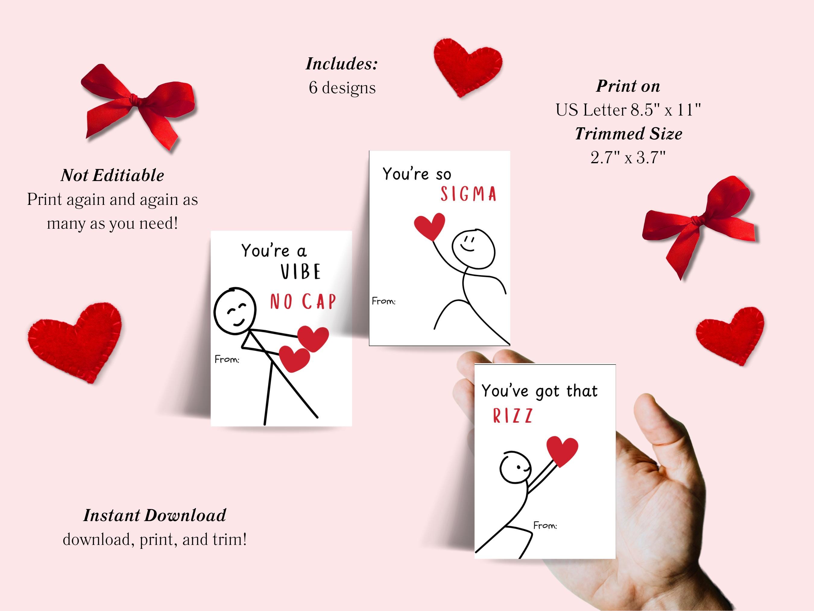 Slang Kids Valentine's Day Cards, Funny Printable Classroom Valentine's ...
