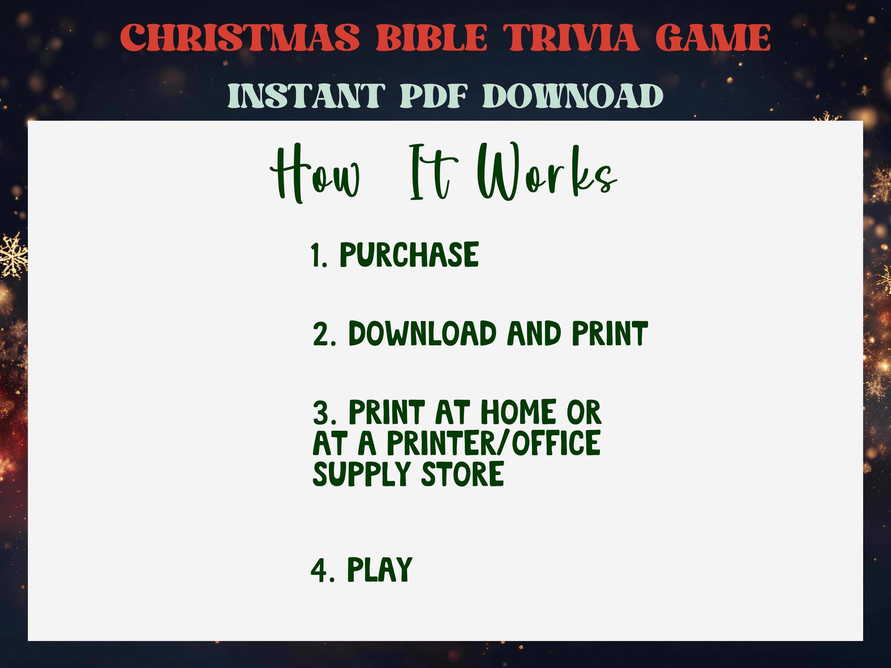Christmas Bible Trivia Game, Printable Kids Christmas Trivia, Family ...