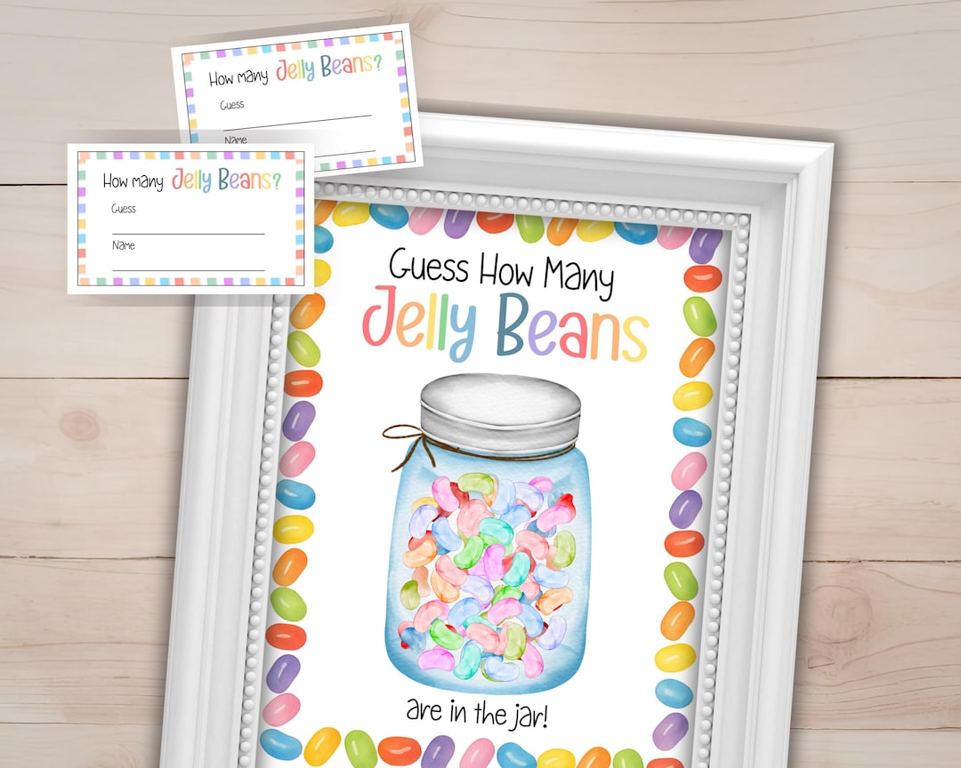Guess How Many Jelly Beans in the Jar Printable, Easter Game Activity ...