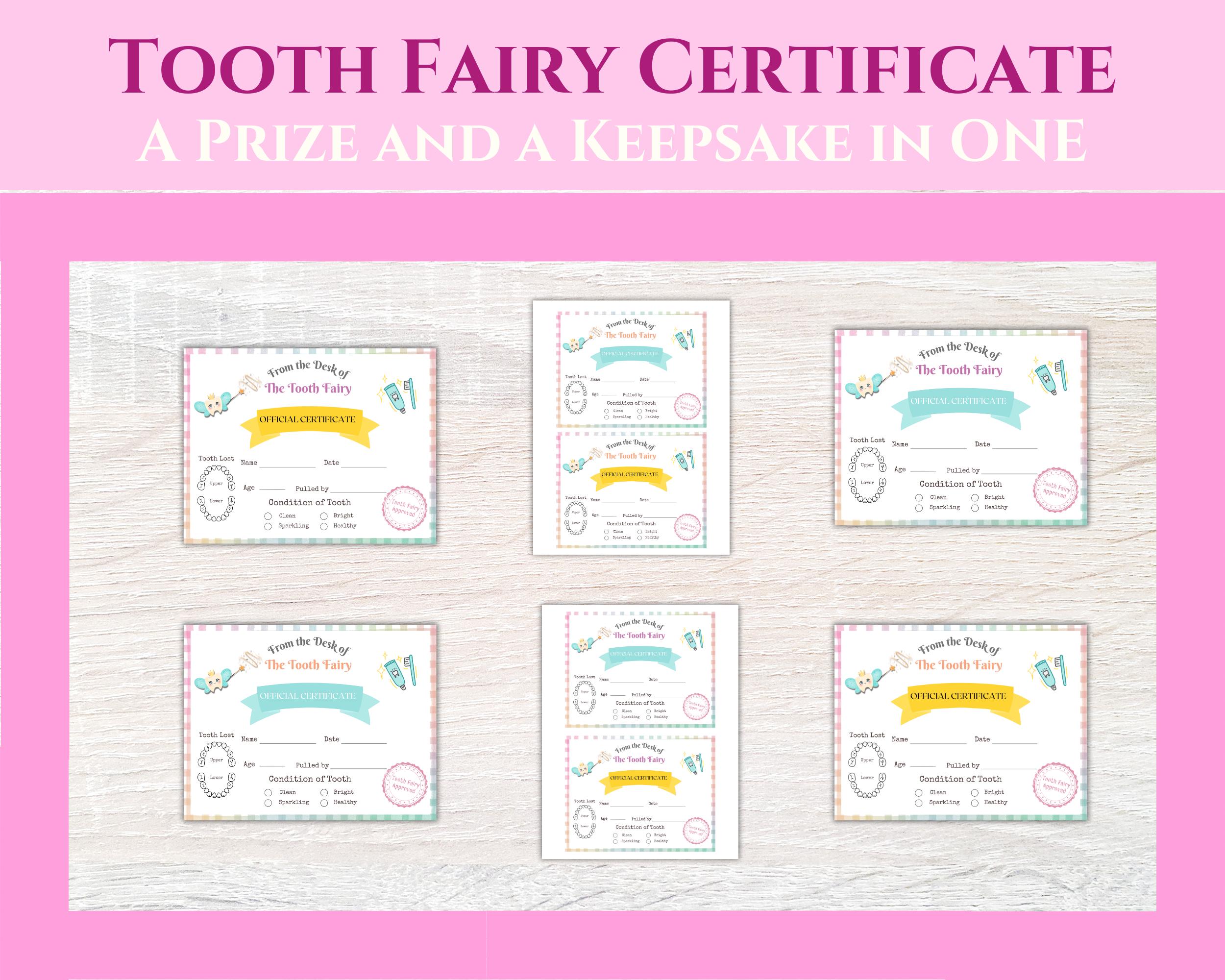 Tooth Fairy Certificate, My First Tooth Certificate, Tooth Fairy Note ...