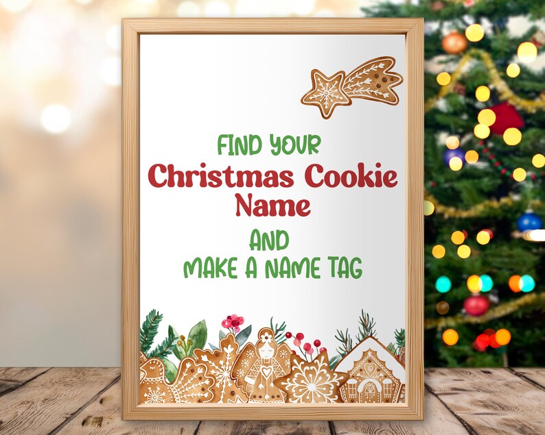 What's Your Christmas Cookie Name?, Christmas Cookie Exchange Printable ...