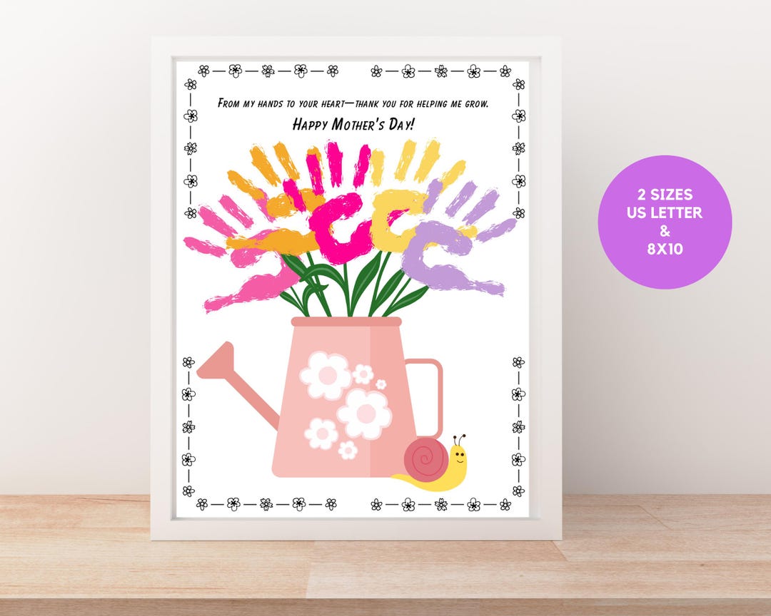 Mother's Day Handprint Craft, Mother's Craft Toddler, Flower Handprint ...