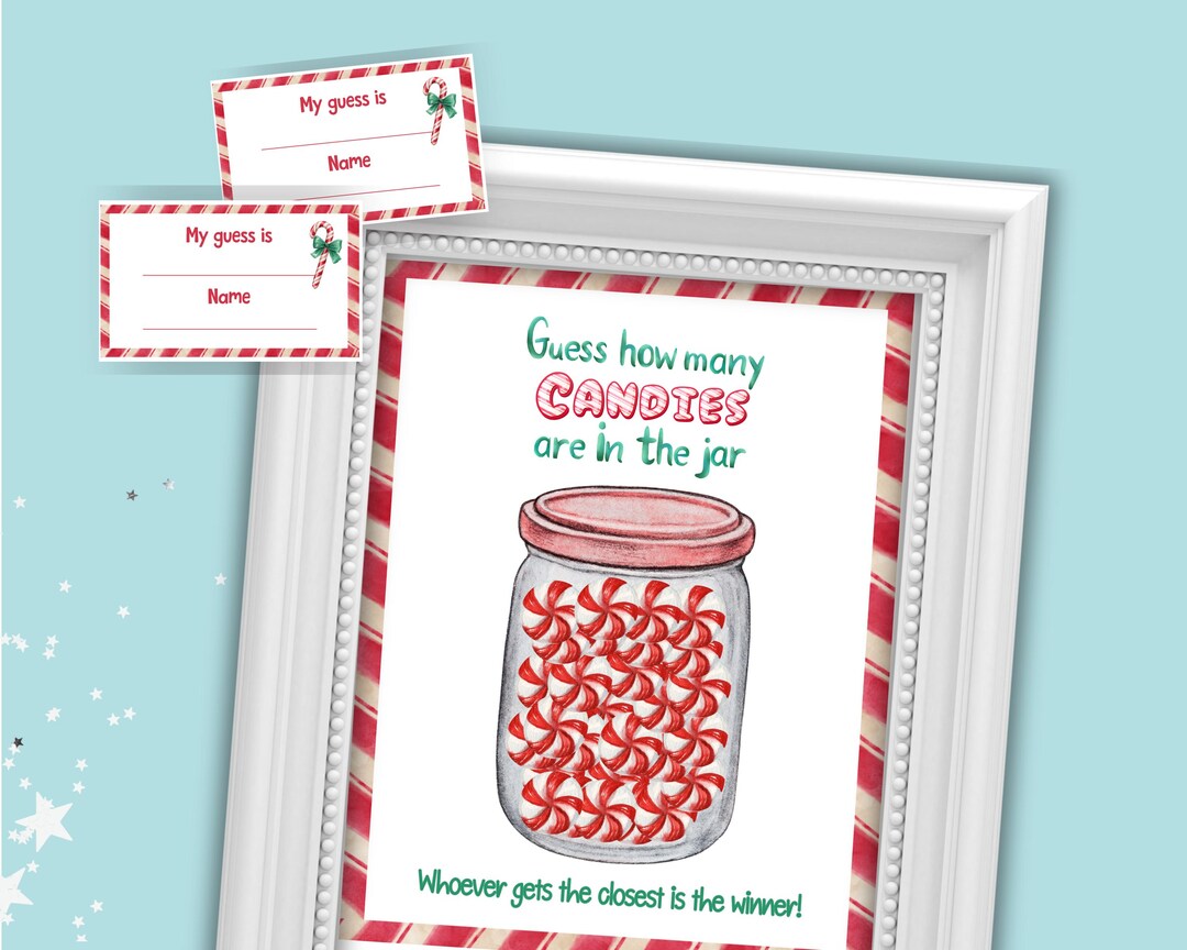 Christmas Candy Guessing Game Printable, Christmas Game Activity ...