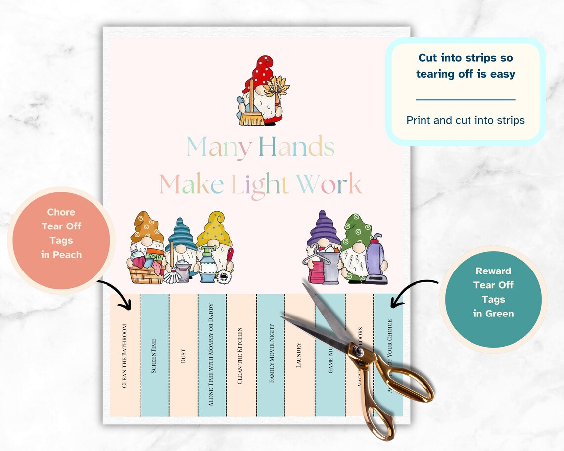 Kids Chore Chart and Reward System, Responsibility Printable, to Do ...