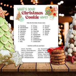 What's Your Christmas Cookie Name?, Christmas Cookie Exchange Printable ...