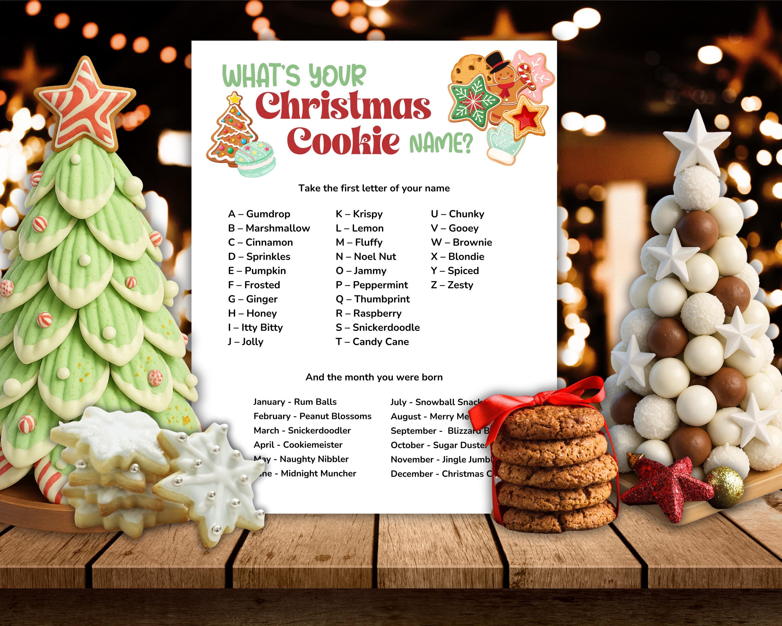 What's Your Christmas Cookie Name?, Christmas Cookie Exchange Printable ...